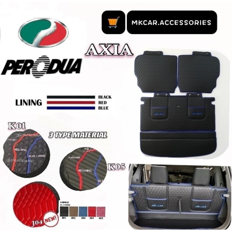 PERODUA AXIA REAR BACK CAR SEAT COVER WITH PU LEATHER BOOT MAT HIGH ...