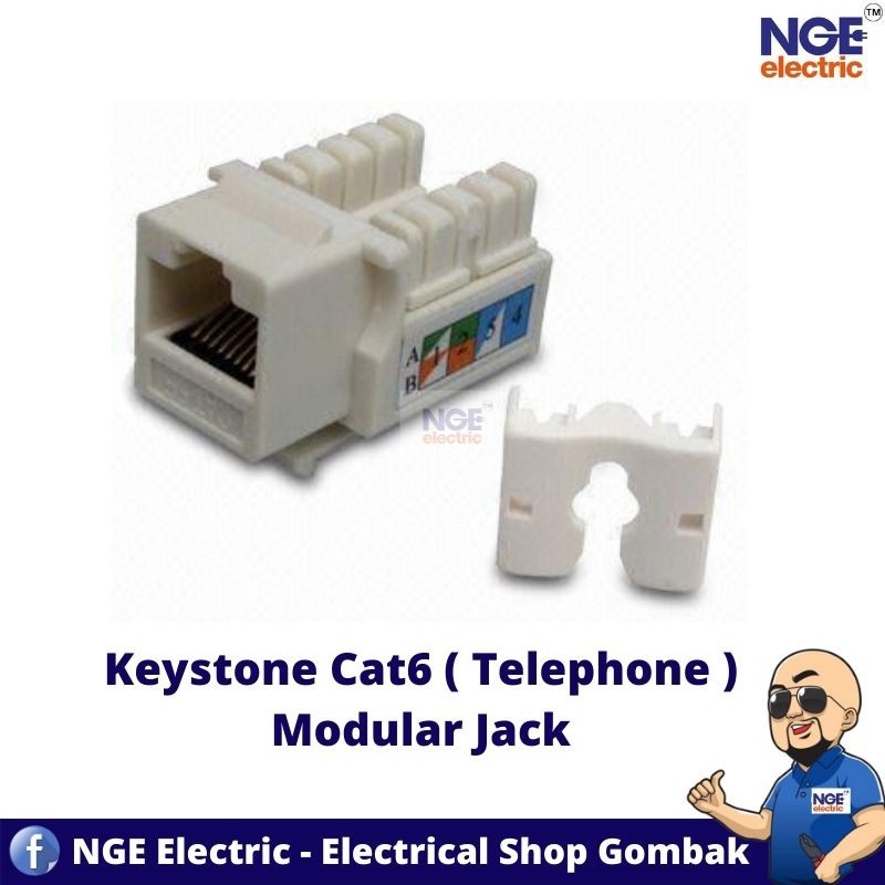 Keystone Cat 6 ( Telephone ) Modular Jack | Shopee Malaysia