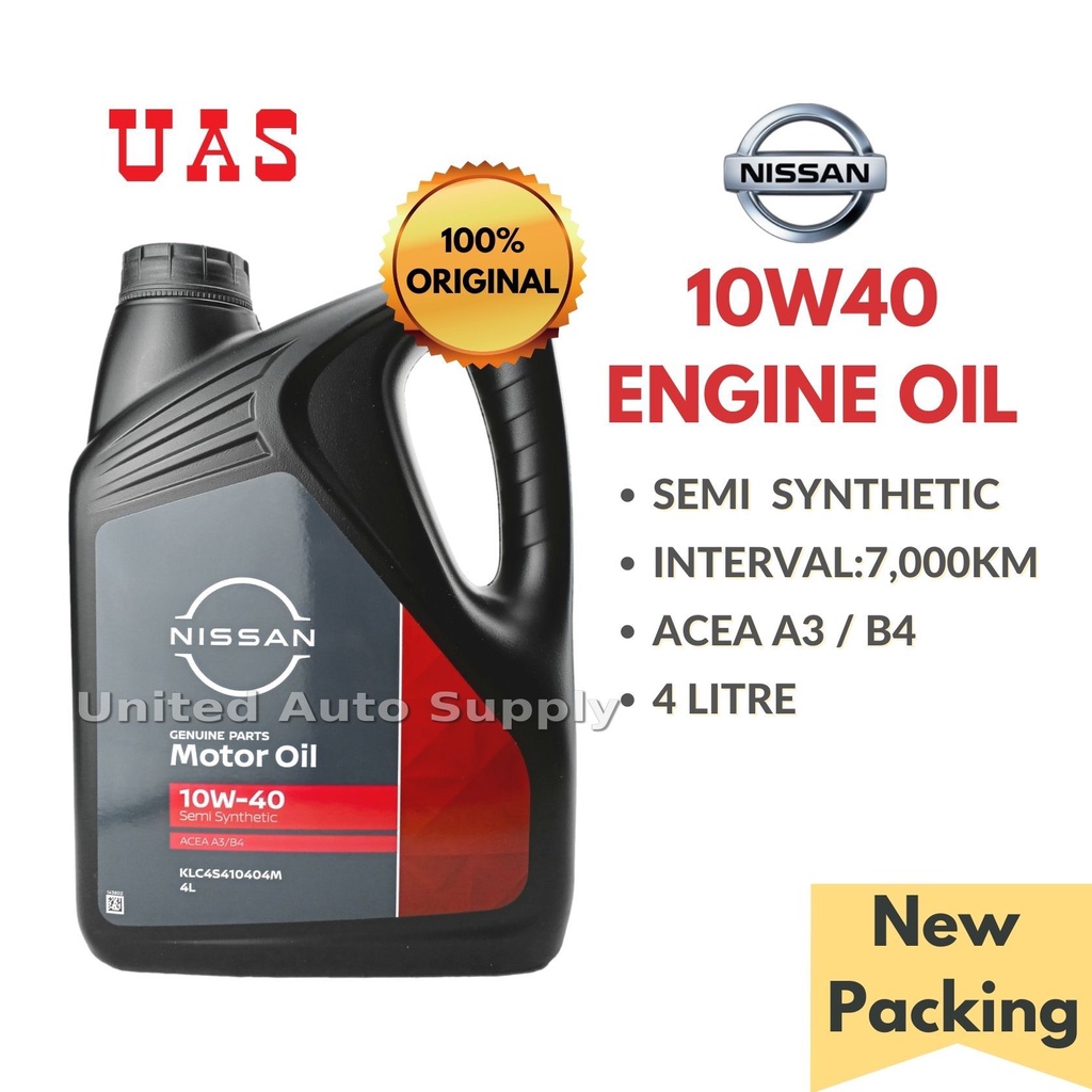 NISSAN 10W40 Semi Synthetic Engine Oil 4L Litre KLC34210404 Almera ...