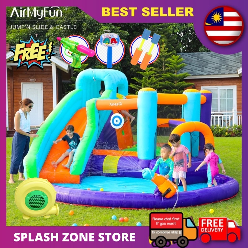 (Ready Stock) AirMyfun Inflatable Pool Castle Bouncer Water Slide Kids ...
