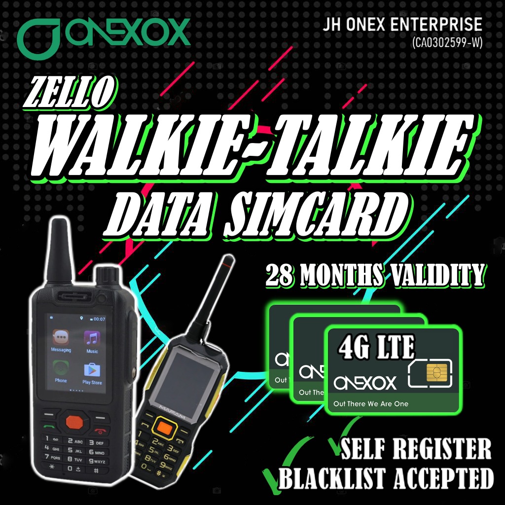 4G Zello Walkie-Talkie SIM CARD ONEXOX / XOX simcard | Shopee Malaysia