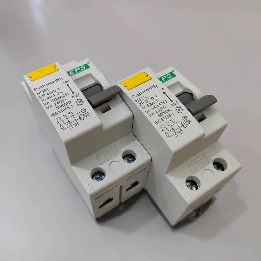 EPS 2 POLE ELCB / RCCB 40A / 63A 100mA(SIRIM APPROVED) | Shopee Malaysia