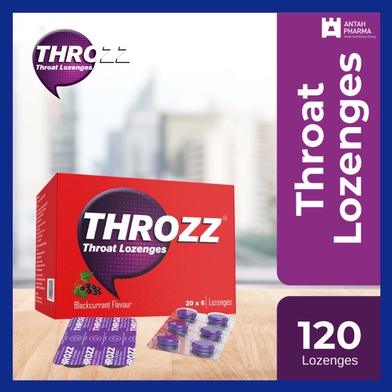 Throzz Throat Lozenges Blackcurrant Flavour To relief Sore Throat Sakit ...