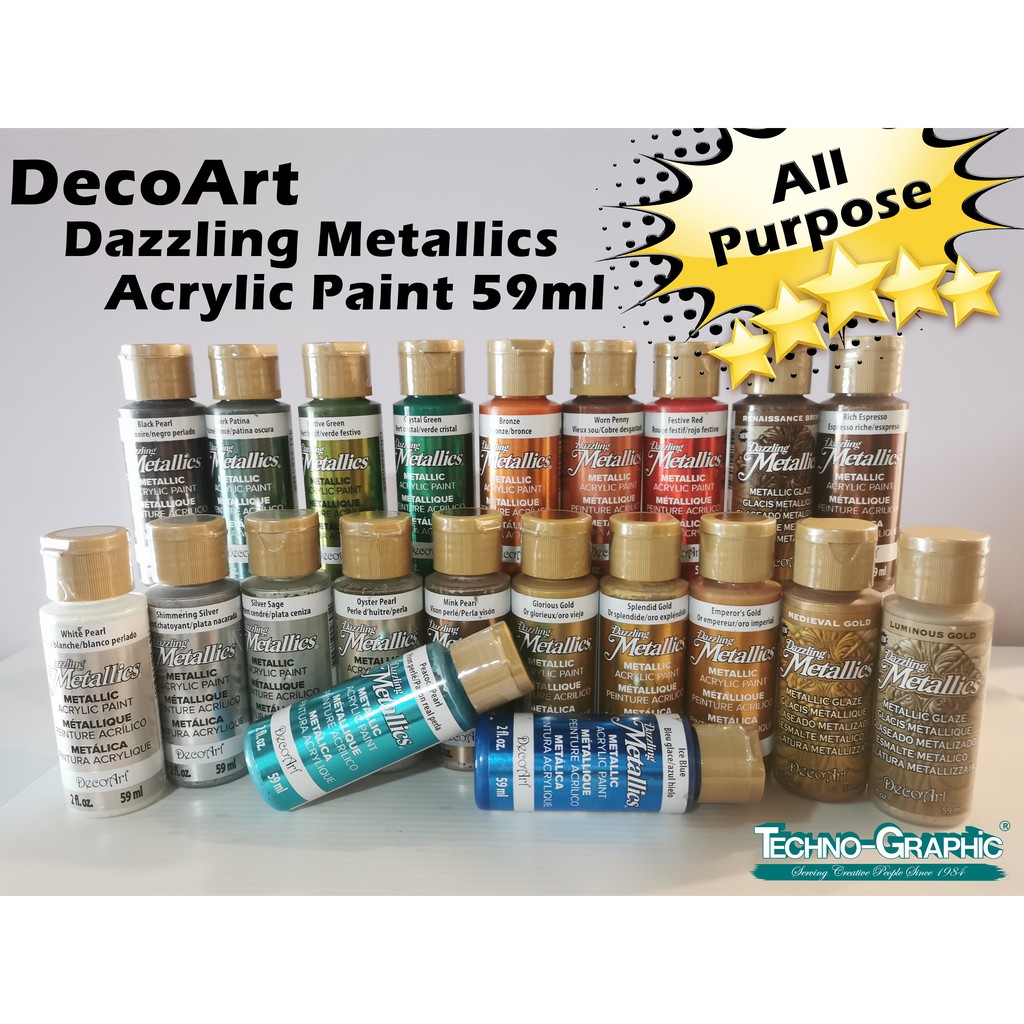 DecoArt Dazzling Metallics Acrylic Paint 59ml (2oz) | Shopee Malaysia