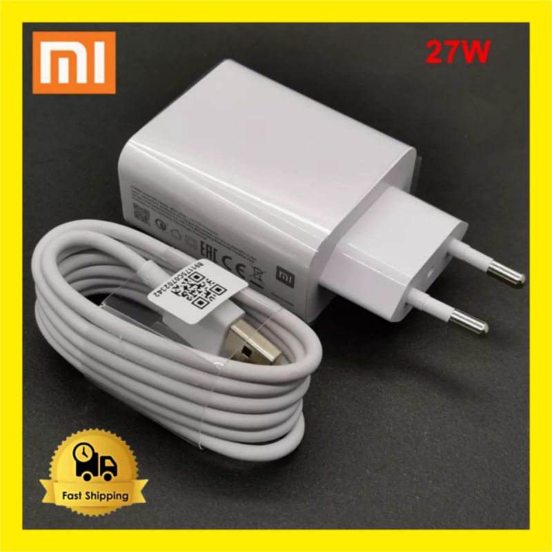 Charger For XIAOMI REDMI Note 9 ORIGINAL 100% FAST CHARGING TYPE C 27 ...