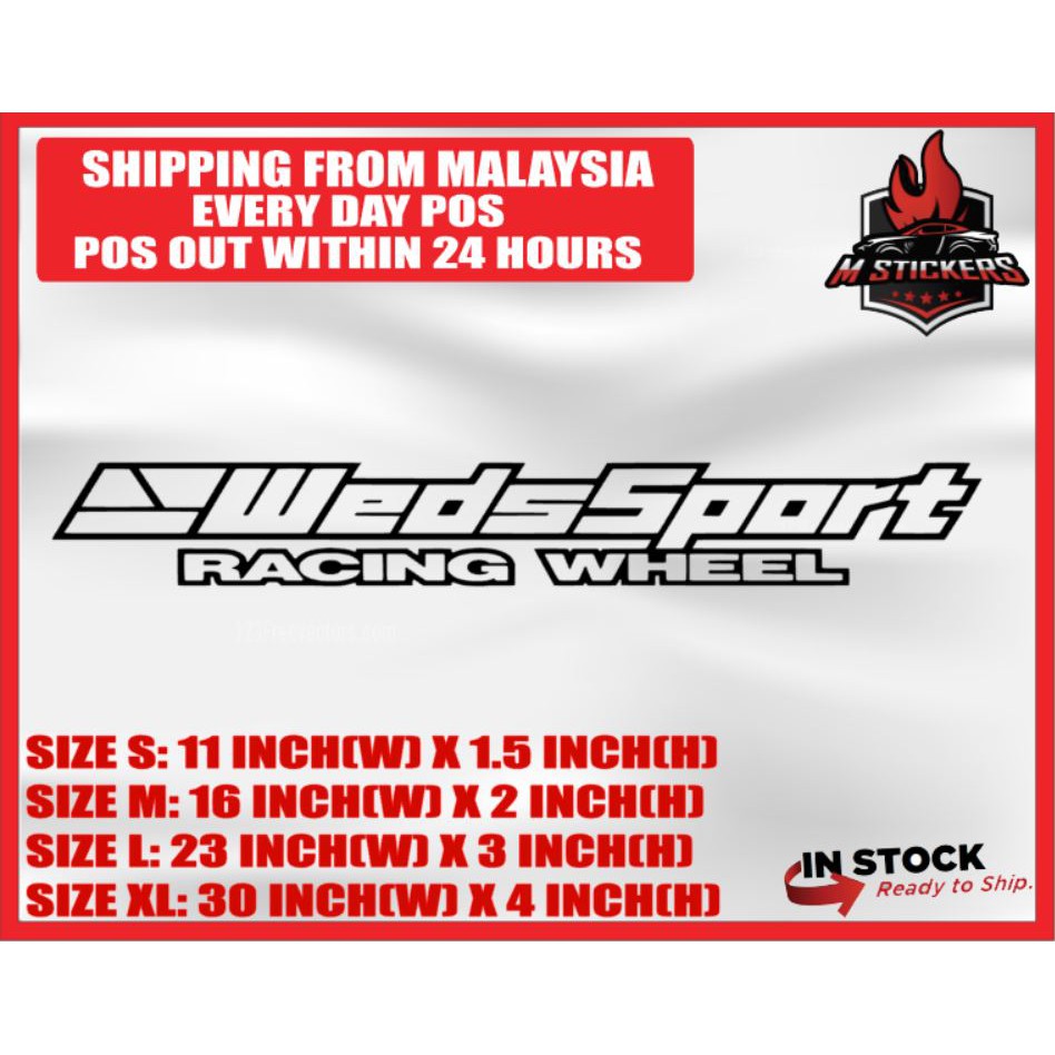 [M STICKERS] WEDSSPORT 2 CAR STICKER MYVI AXIA ALZA BEZZA SAGA PROTON ...
