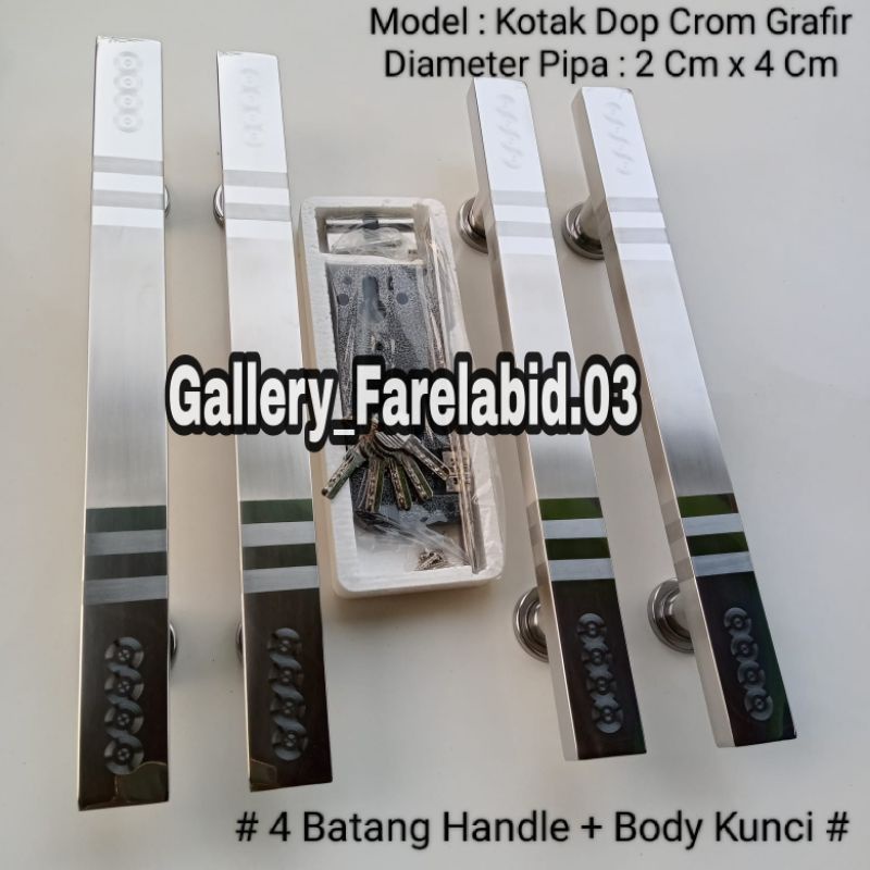 Engraved Jumbo Box Stainless Steel House Door Handle 45 Cm Full Set ...