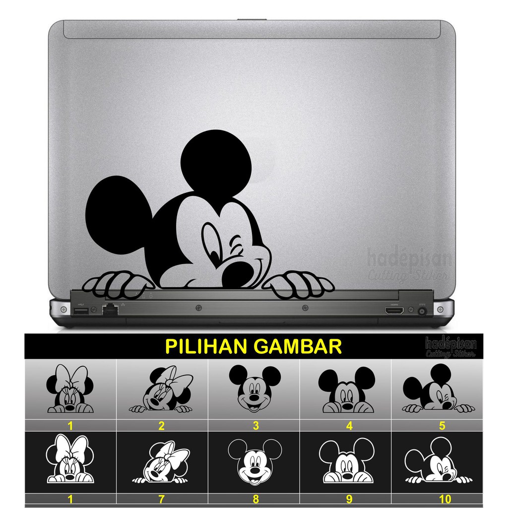 Mickey Minnie Mouse Peeking Notebook Laptop Cutting Sticker | Shopee ...