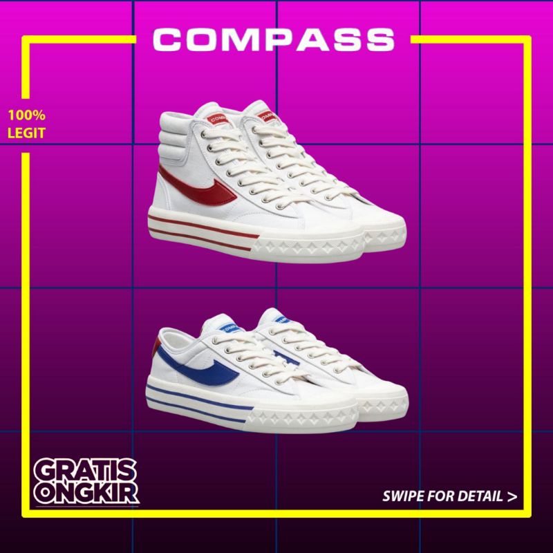 [ORIGINAL] Compass Retrograde White Red/White Blue | Shopee Malaysia
