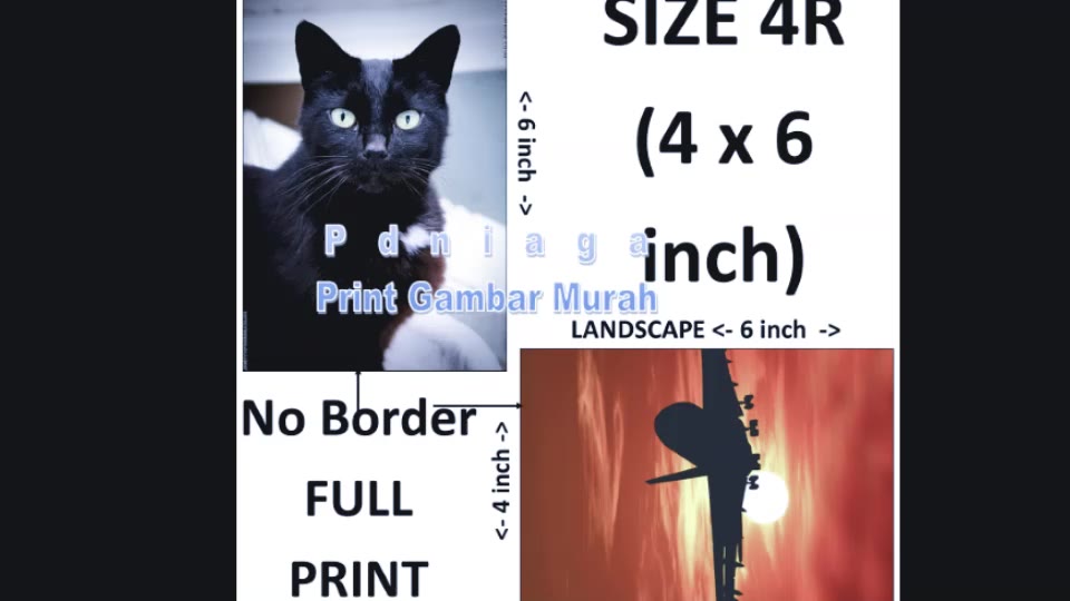 Photo SAIZ A4 / A3 / 4R /5R /6R / 8R / 8RW / 10R / 11R - PRINTING Murah Cuci Gambar Glossy Photo ...
