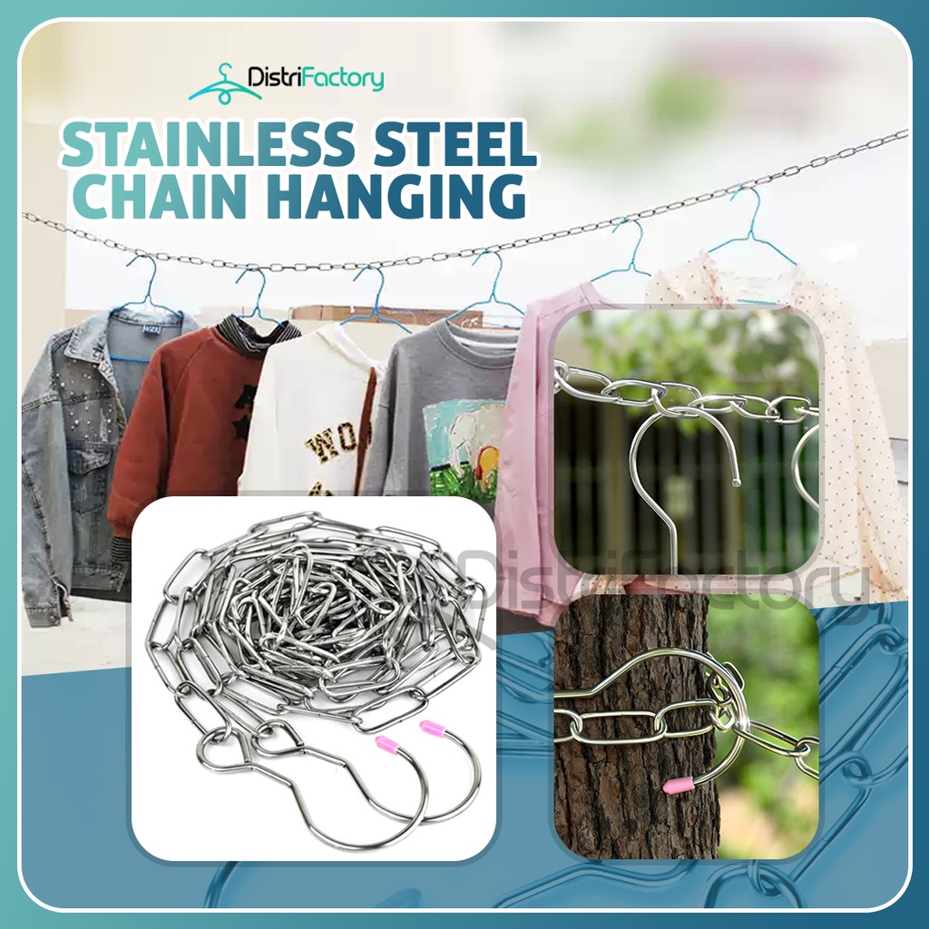 Stainless Steel Hanging Chain Lifting Clothes Clothesline Drying Rope ...