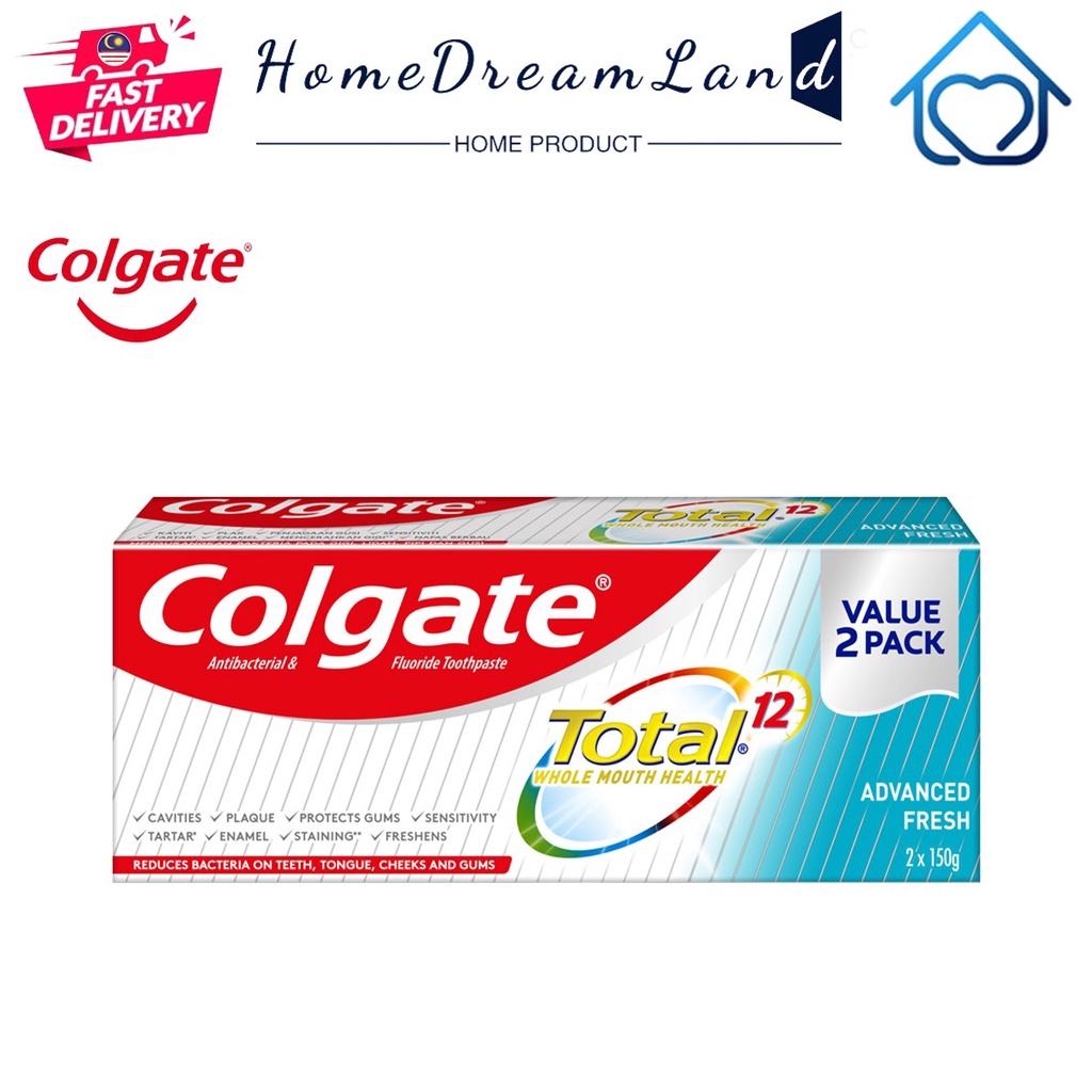 Colgate Total Toothpaste Valuepack 150g x 2 (Advanced Fresh) | Shopee ...