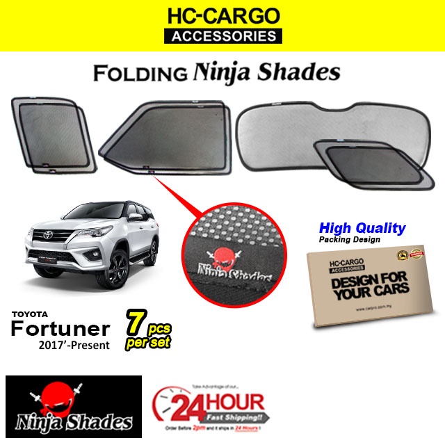 Toyota Fortuner 2017 - 2025 Magnetic Ninja Shades Sunshade (7pcs) Ninja ...