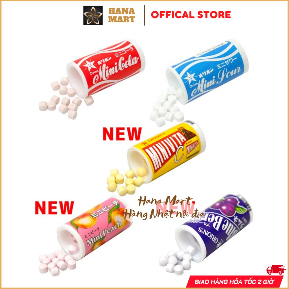 Orion Mini candy 9g jar with mild sour taste and Vitamin C, Mini Cola ...
