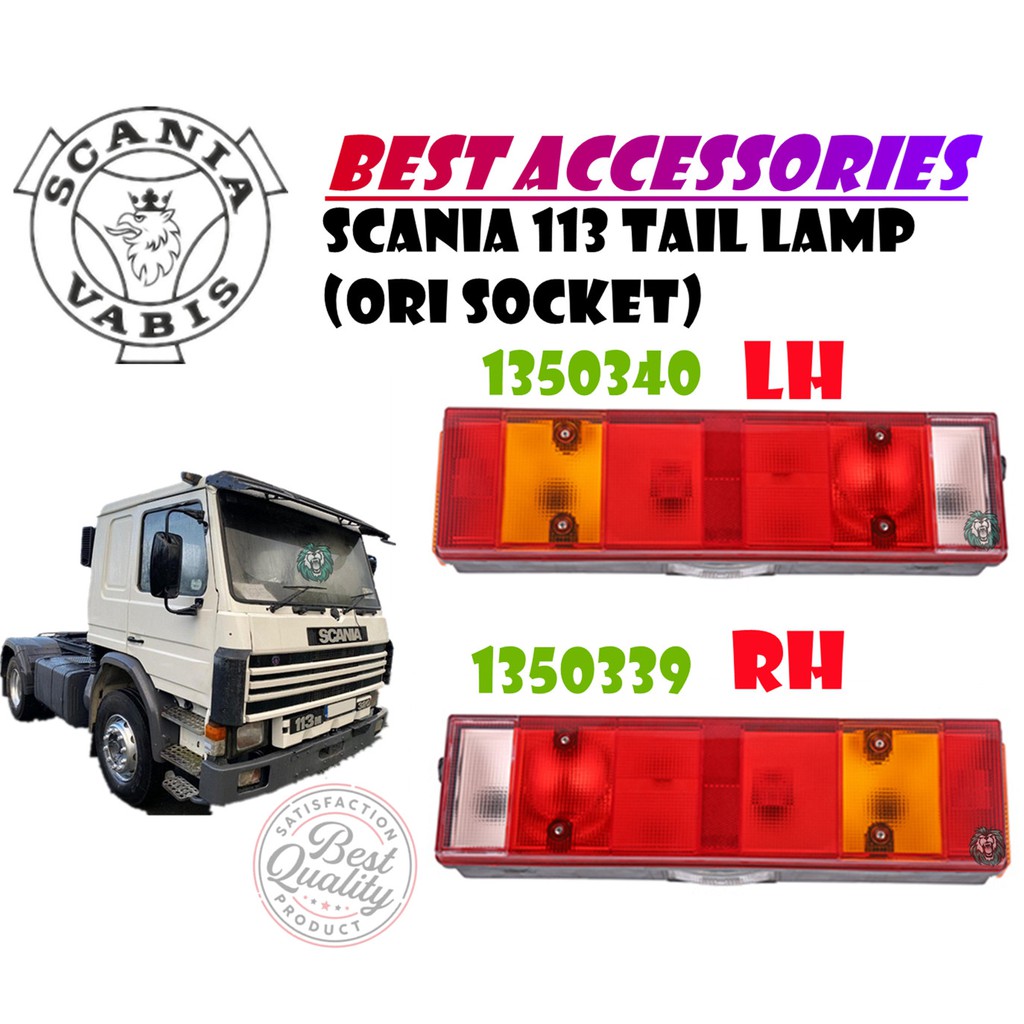 SCANIA 113 TAIL LAMP (ORI SOCKET) (1350339 LH , 1350340 RH) HIGH ...