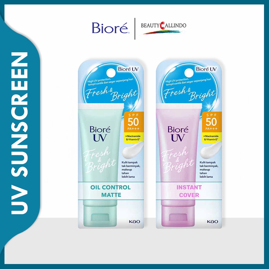 Biore UV Fresh & Bright SPF 50 PA++ Oil Control Matte - Instant Cover Sunscreen 30g | Shopee ...