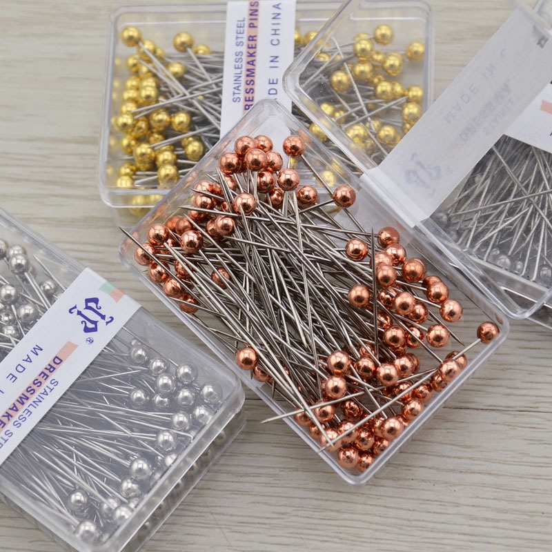 (KB1036) PEARL 3.8CM 1BOX 100PCS PEARL STAINLESS STEEL NEEDLE PIN ...