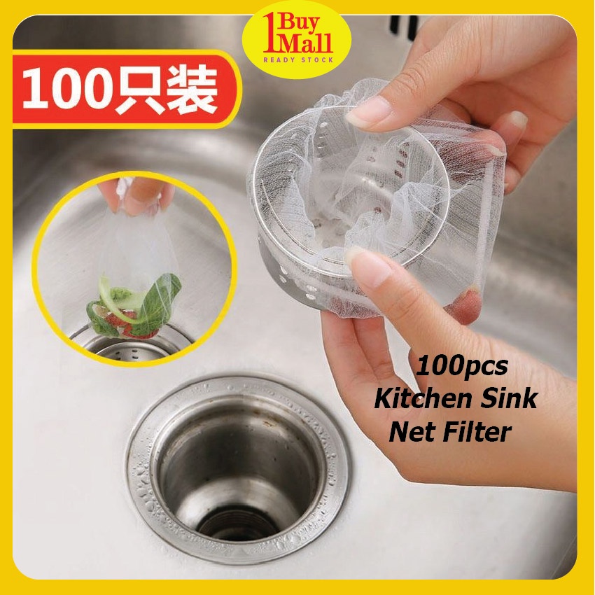 [Ready Stock] 100pcs Kitchen Sink Net Filter Sink Basket Bag Drain ...