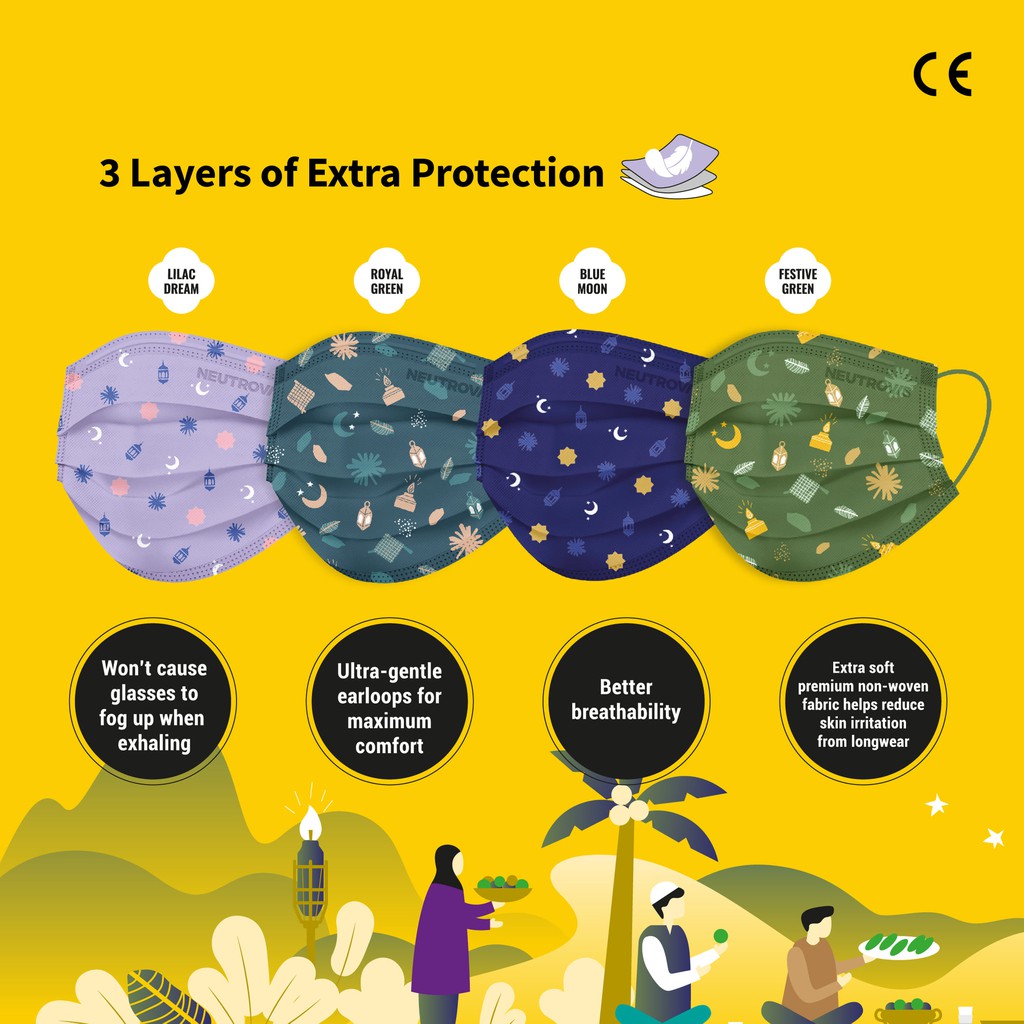 NEUTROVIS Premium Medical Face Mask - Gaya Raya/Jom Raya Series 50's ...