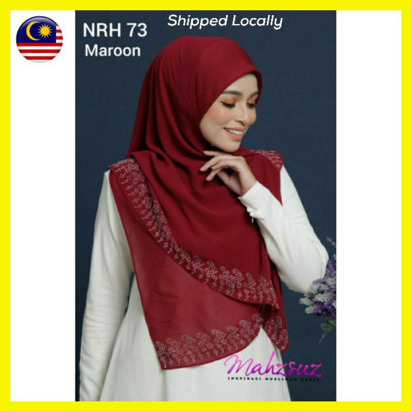 💥 LIMITED EDITION💥Tudung Bawal Nourish Chiffon Love ️ Stone Pattern ...