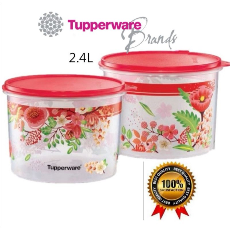 💥Ready Stock💥 [ORI 💯] Tupperware Lucky Bloom Polished Canister 2.4L One Touch (1 Unit) | Shopee ...