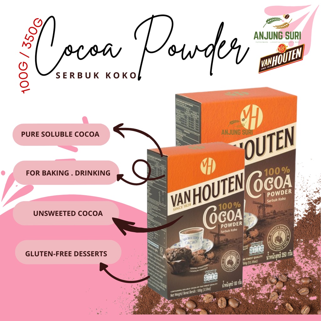 Serbuk Koko Van Houten Cocoa Powder 100% Serbuk Koko Asli | Shopee Malaysia