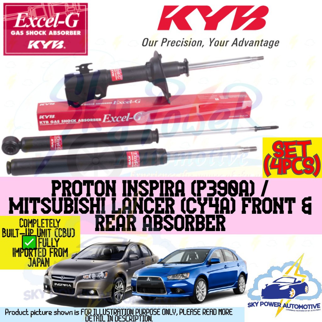 PROTON INSPIRA (P390A) / MITSUBISHI LANCER (CY4A) KAYABA (KYB) EXCEL G GAS SHOCK ABSORBER (SET ...