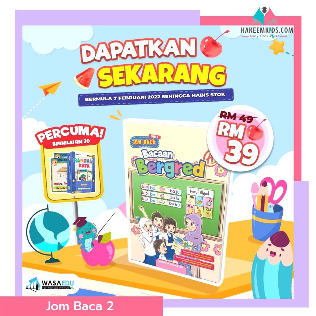 BUKU CIKGU ZAWANA JOM BACA SIRI 2 BACAAN BERGRED | Shopee Malaysia