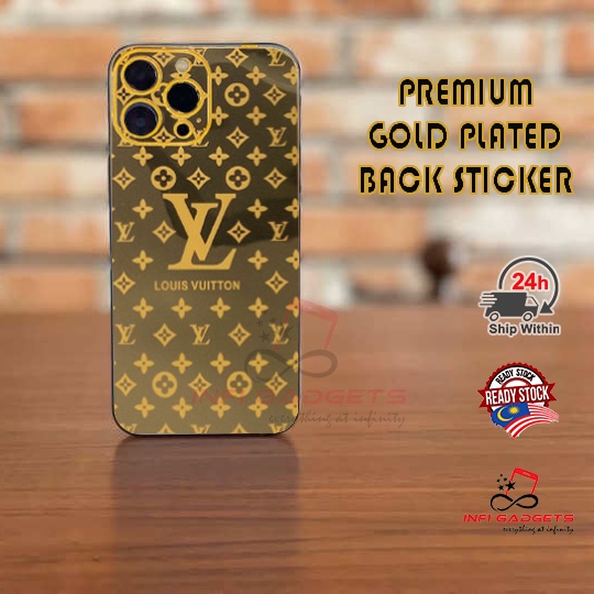 【READY STOCK】IPHONE Gold Plated PMMA Back Flexi Sticker Protector 11/12 ...