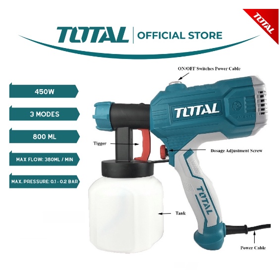 TOTAL Spray Gun 450W TT3506 (800ml) | Shopee Malaysia