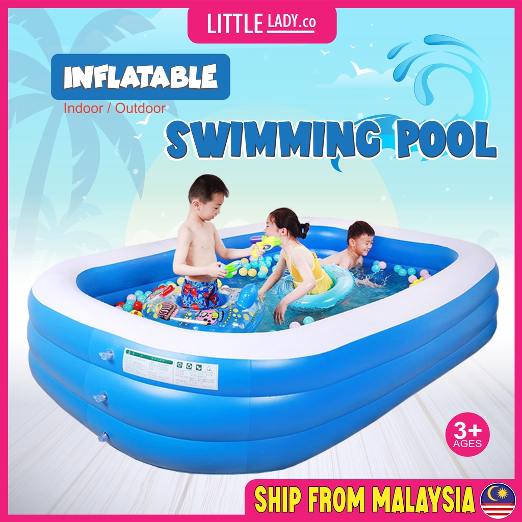 Kolam Renang Kolam Mandi Budak Inflatable Swimming Pool 3 Ring Kids ...