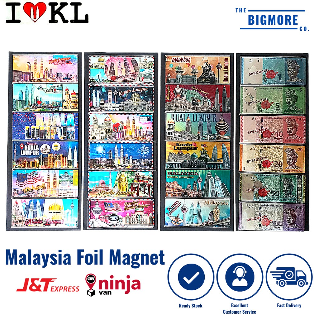 💙Clearance Sale💙Malaysia Souvenir Foil Magnet 4 Designs Fridge Magnet 6 ...