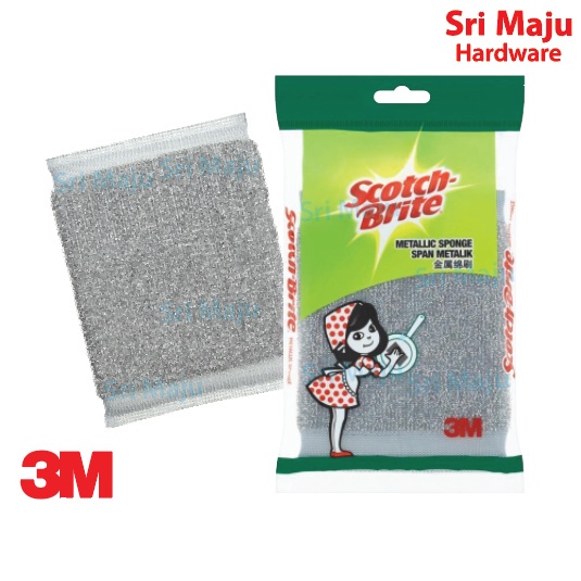 MAJU 3M Scotch Brite 333 Quality Metallic Sponge for Kitchen Cleaning ...