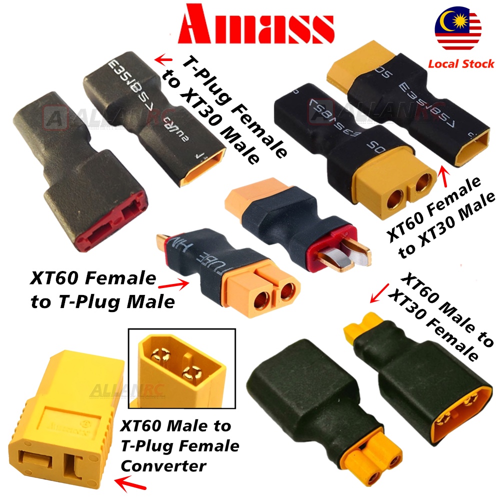 Amass / OEM / XT60 to T-Plug / XT60 to XT30 / T-Plug to XT30 / XT30 to ...