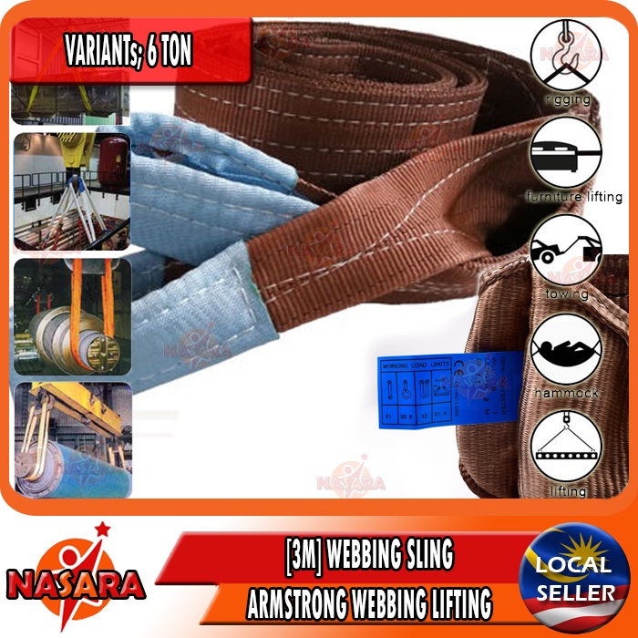 NASARA ~ 6 TON POLYESTER WEBBING SLING LIFTING BELT (3 M) | Shopee Malaysia