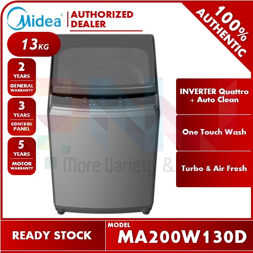 Midea 13KG INVERTER Quattro Fully Auto Washing Machine MA200W130D ...