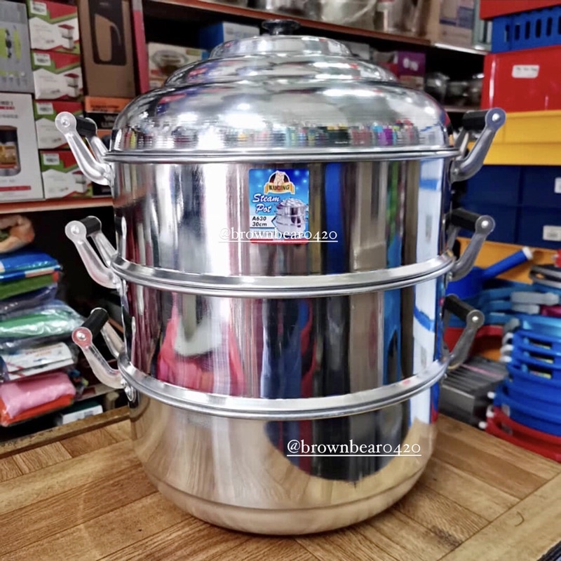 【Cap Kucing🐱】(24cm-34cm) large steam pot steamer high quality / periuk ...
