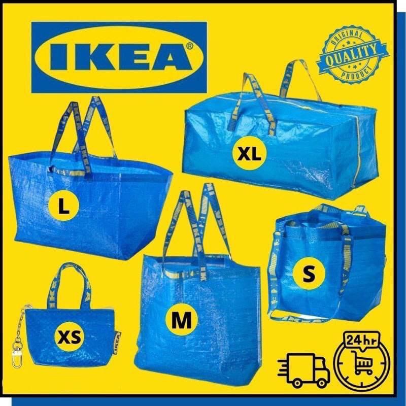 *Brand Ikea* Bag Laundry Carrier Recycle Reusable Beg Plastik ikea biru ...