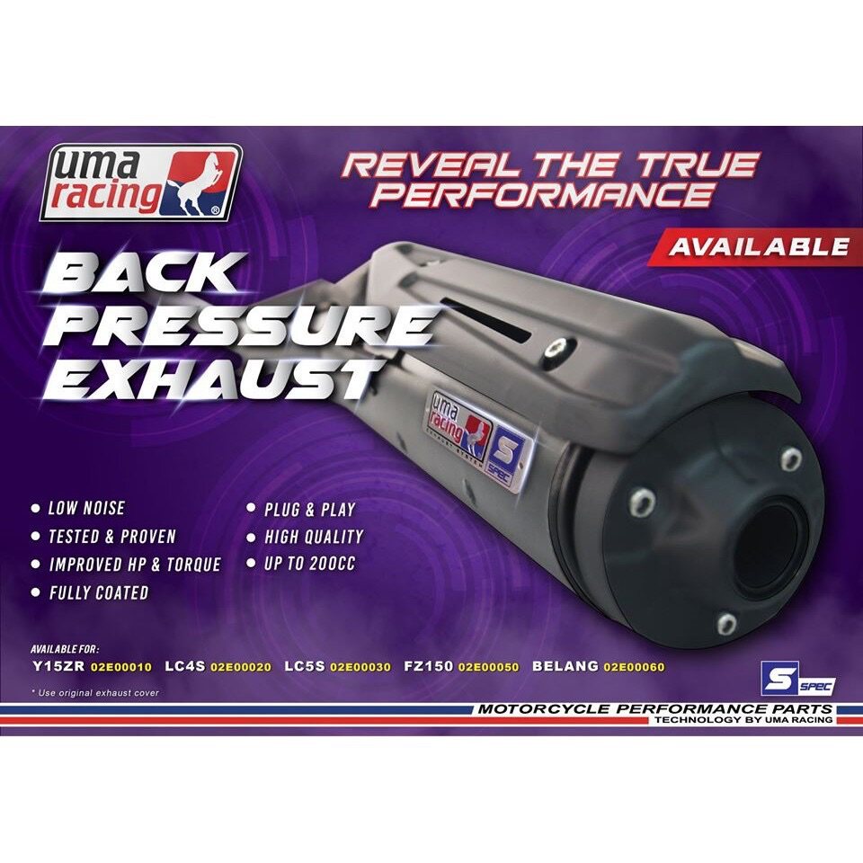 UMA RACING BACK PRESSURE Exhaust Y15ZR V1 V2 Y16ZR (28mm - 32mm ...