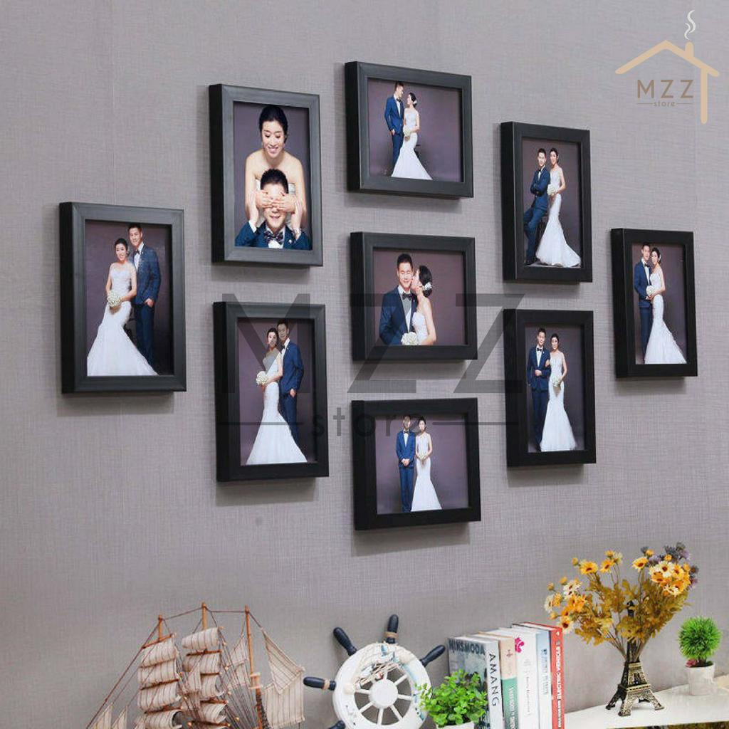 9 Bingkai Gambar Hiasan Dinding DIY | DIY 9 pcs Photo Frame Wall ...