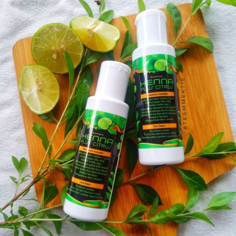 Syampu Henna plus Citrus (kelemumur, rambut gugur, gatal kulit kepala, rambut bercabang/kering ...