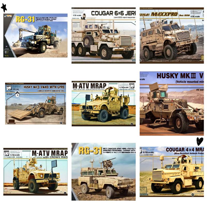 ARMOURED VEHICLE Cougar , Husky , M-ATV , Buffalo , RG-31, MaxxPro 1/35 ...