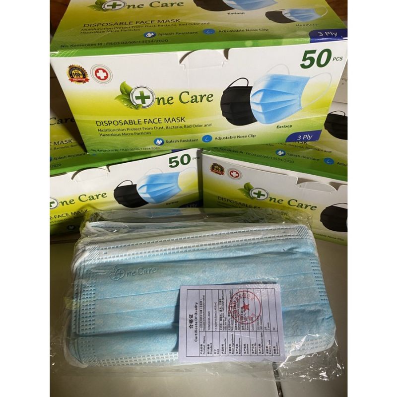 Onecare earloop Embossed Mask 3 ply 50pcs | Shopee Malaysia