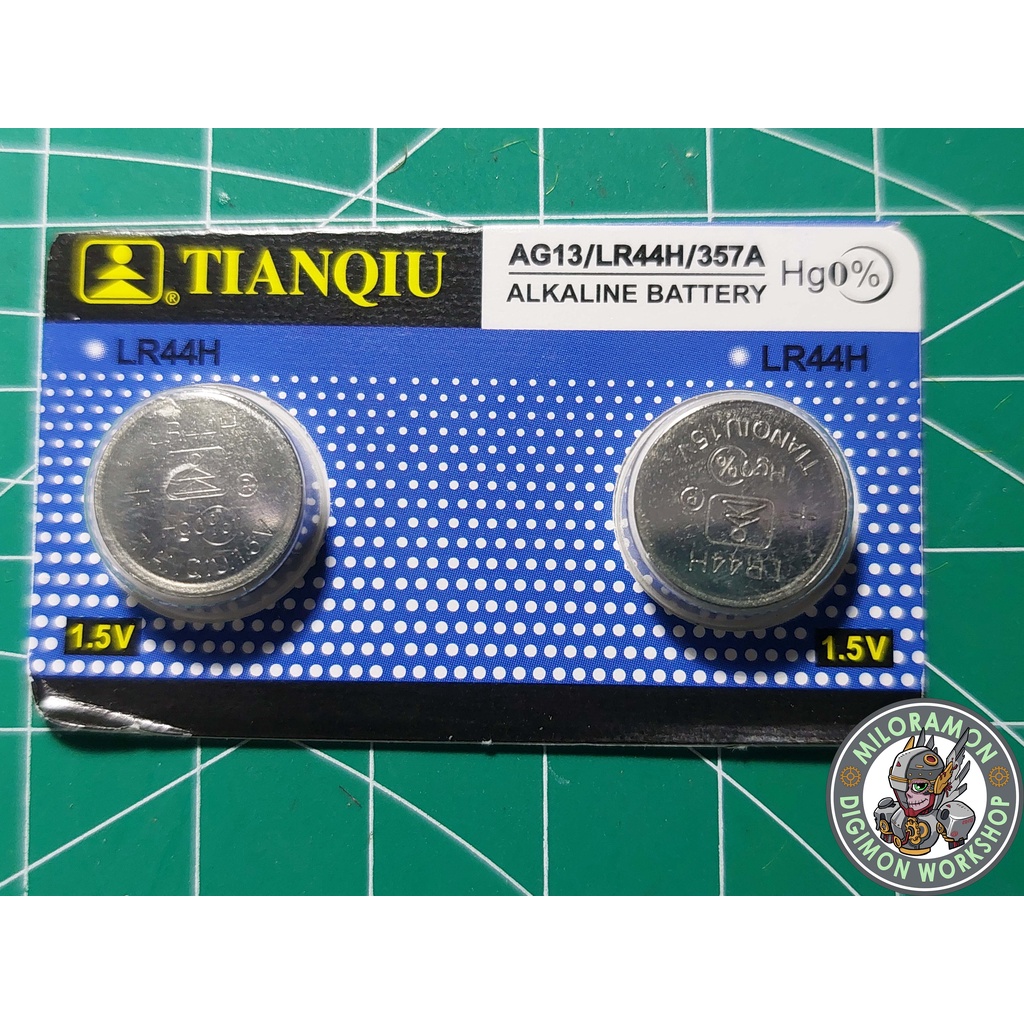 TIANQIU AG13 LR44H 357A Alkaline Battery 1.5V (2 pcs pack) | Shopee ...