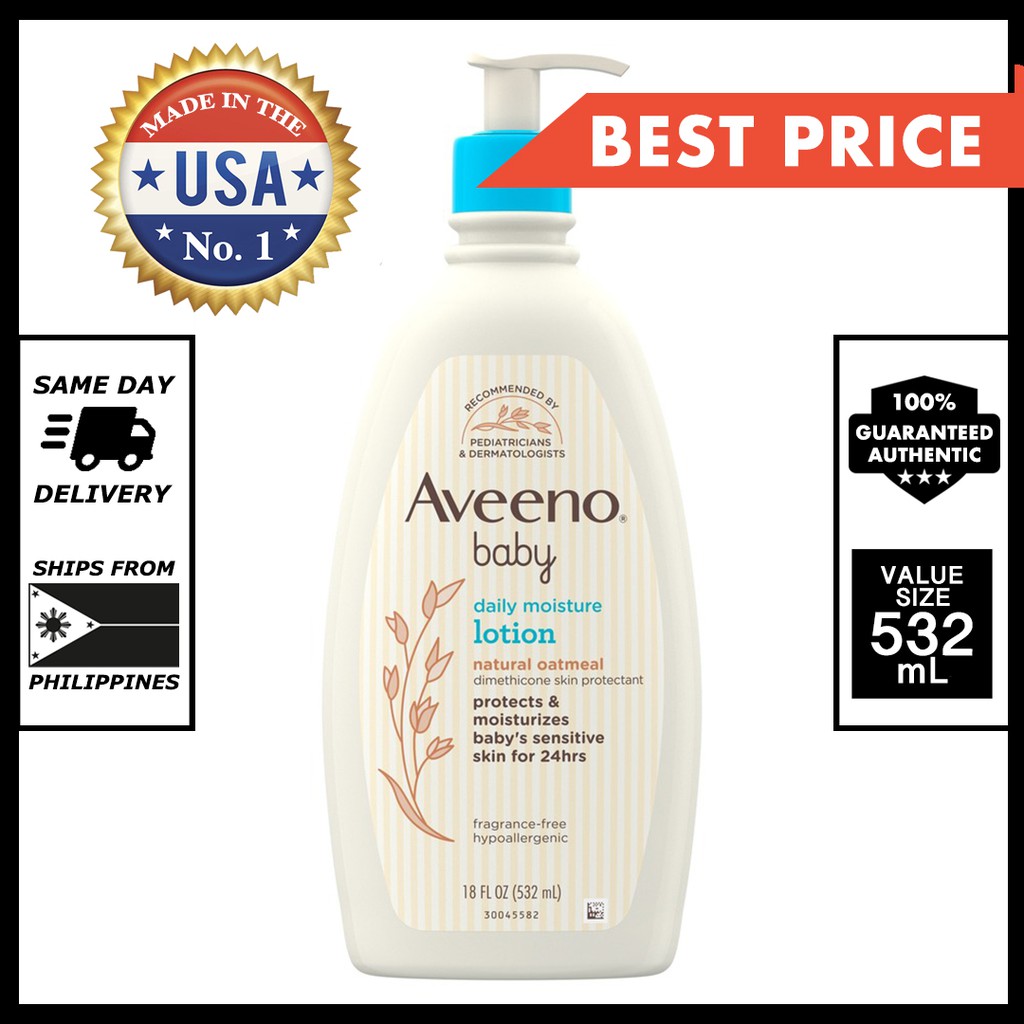 Aveeno Baby Daily Moisture Moisturizing Lotion for Delicate Skin with ...