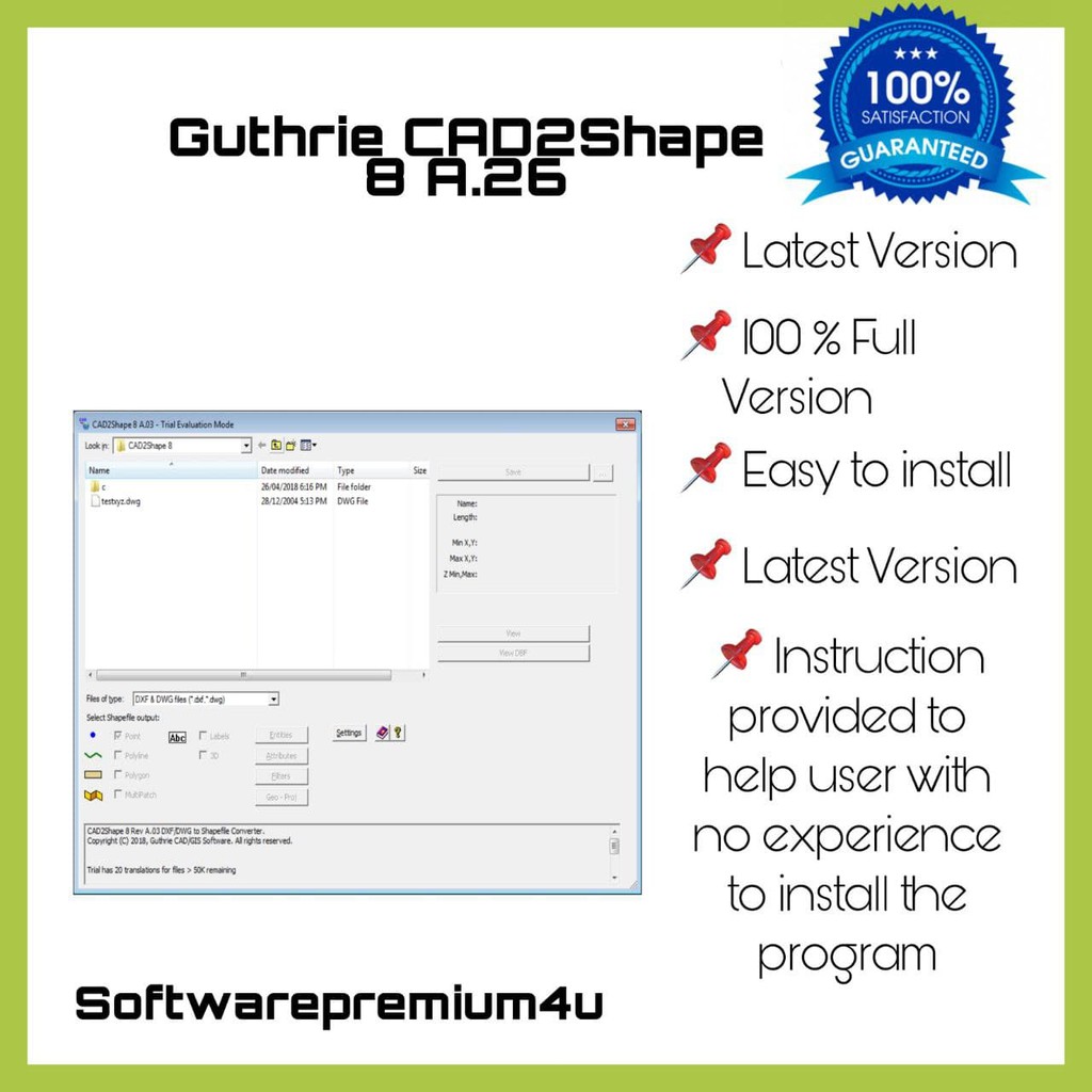 Guthrie CAD2Shape 8 A.26 🔥【Full Version 】🔥 | Shopee Malaysia