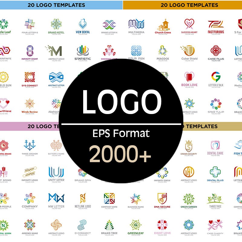 Logo Design Template Bundle Pack / Sign / Logo Design / Icon / EPS ...