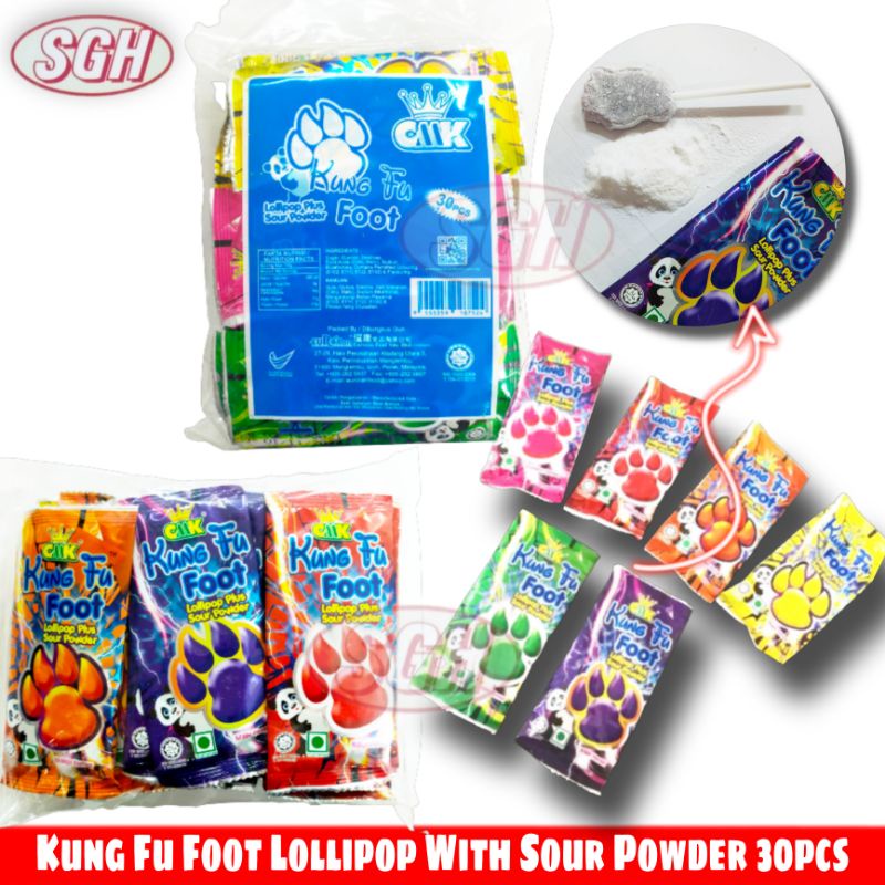 Kung fu Foot lolipop sour powder 30pcs | Shopee Malaysia