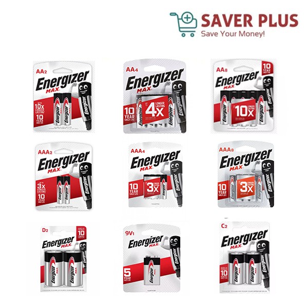 Energizer Max Batteries AA / AAA / C / D / 9V | Shopee Malaysia