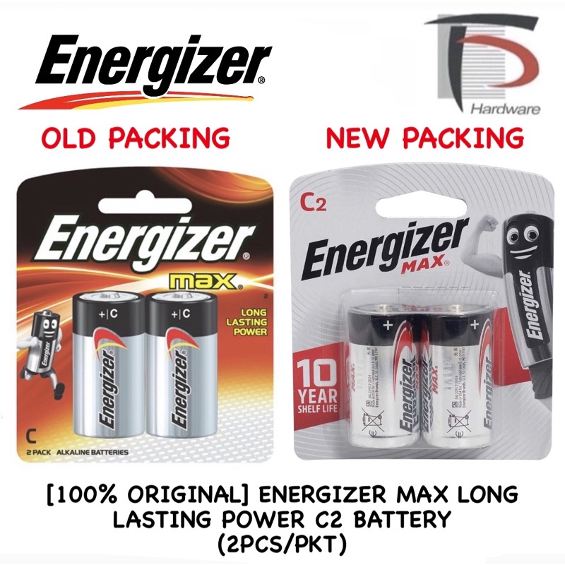 [100% ORIGINAL] ENERGIZER MAX LONG LASTING POWER C2 BATTERY (2PCS/PKT ...